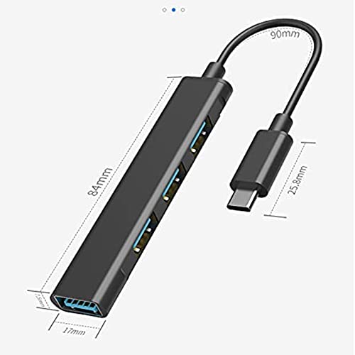 LILMOU Multi-Port USB Type-C Hub Adapter Card Reader High-Speed Type C Mini USB-Hub Extension Cable