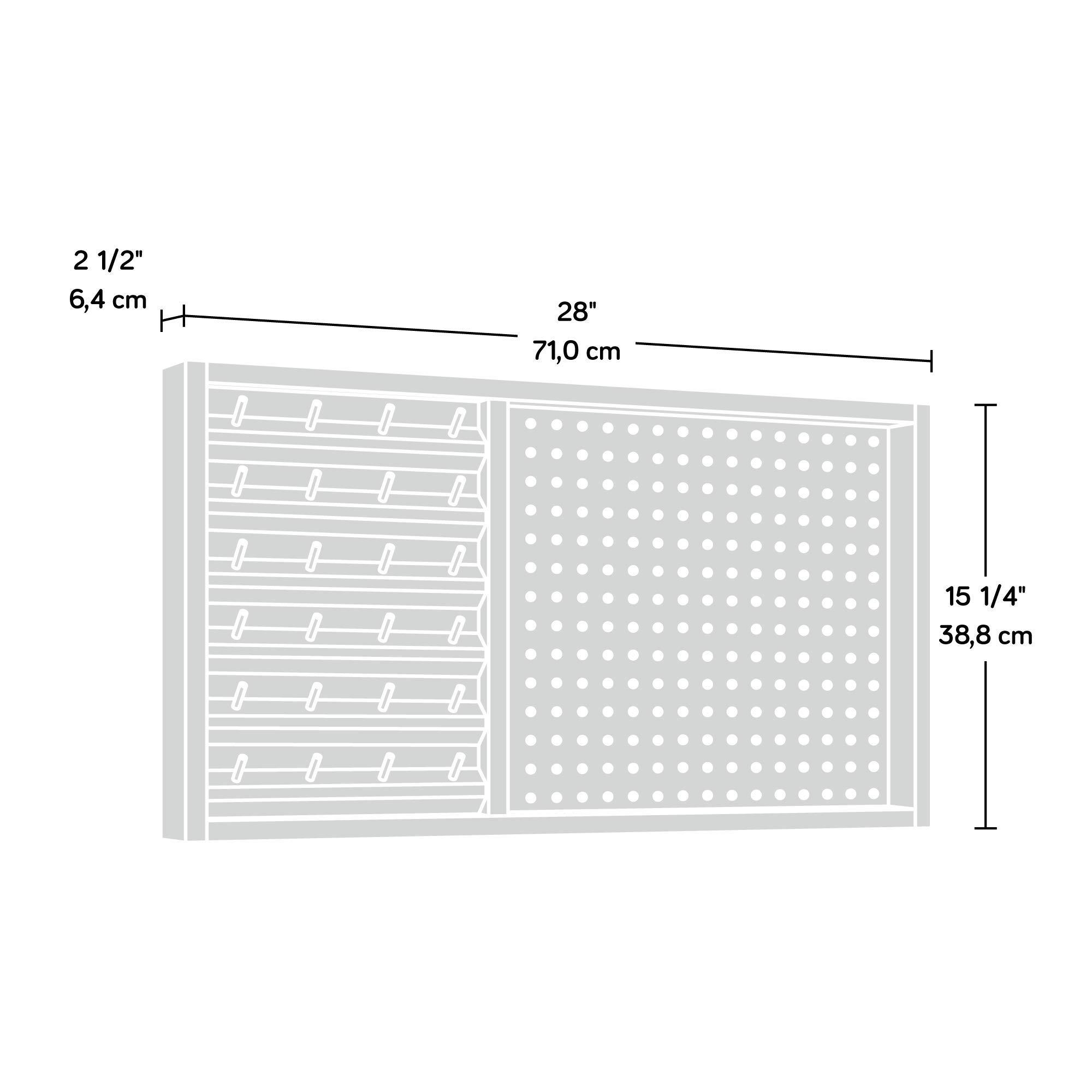 Sauder Craft Pro Series Wall Mounted Pegboard with Thread Storage, White Finish