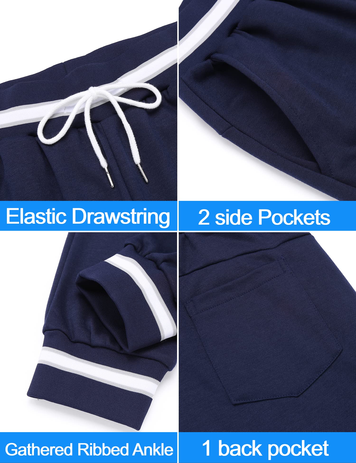 COOFANDY Tracksuit For Men Set Zip Up Jogging Suits 2 Piece Warm Casual Athletic Jogging Sweatsuits Navy Blue