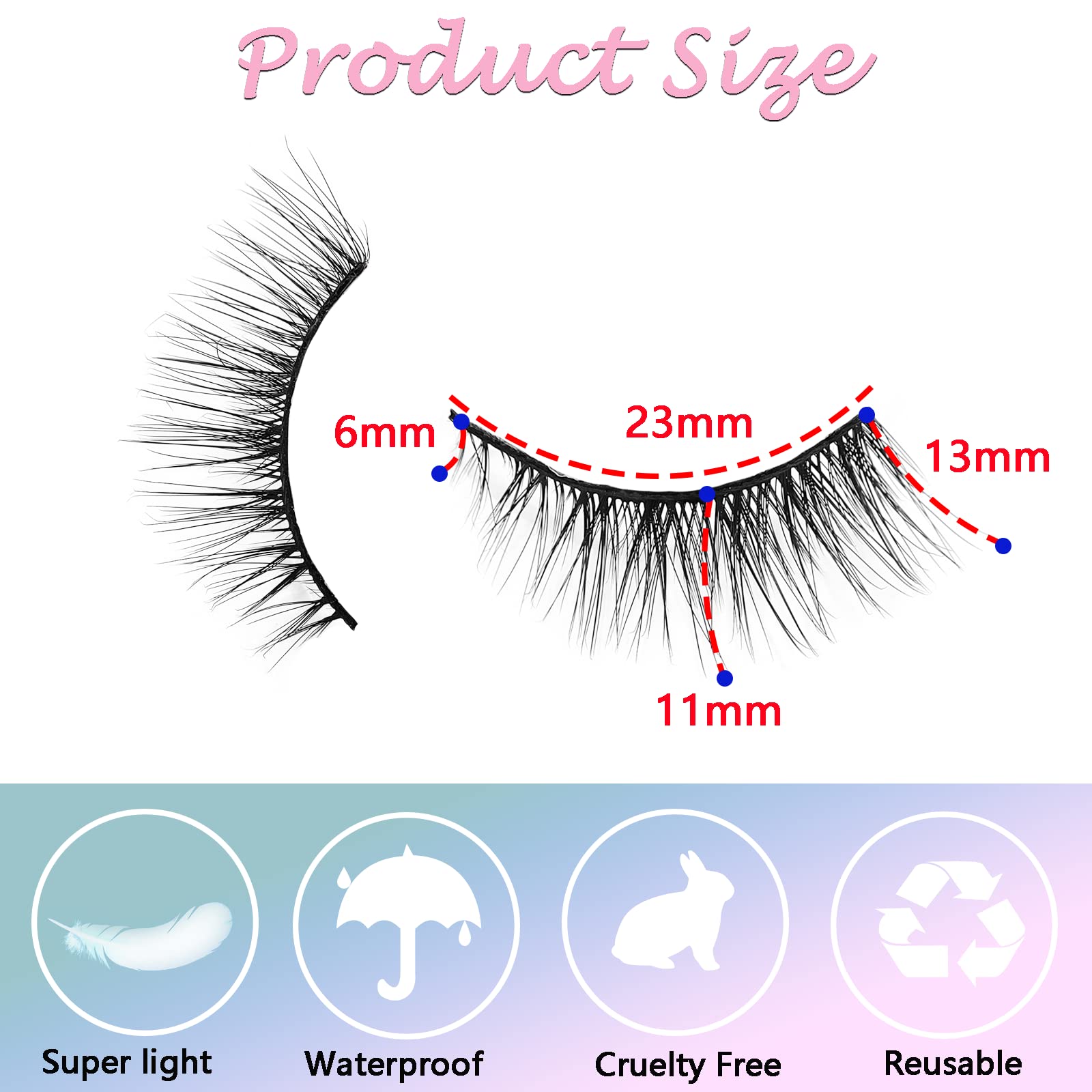 False Eyelashes Half Lashes Natural Look Cat Eye Lashes Fluffy 3D Faux Mink Lashes Wispy 12MM Fake Eyelashes 10 Pairs Pack (S38), by Kmilro