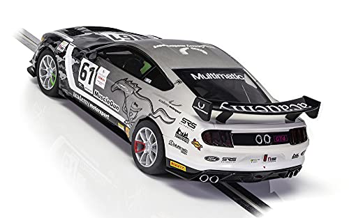 Scalextric Ford Mustang GT4 Academy Motorsport 1:32 Slot Race Car C4221, Black & Gray