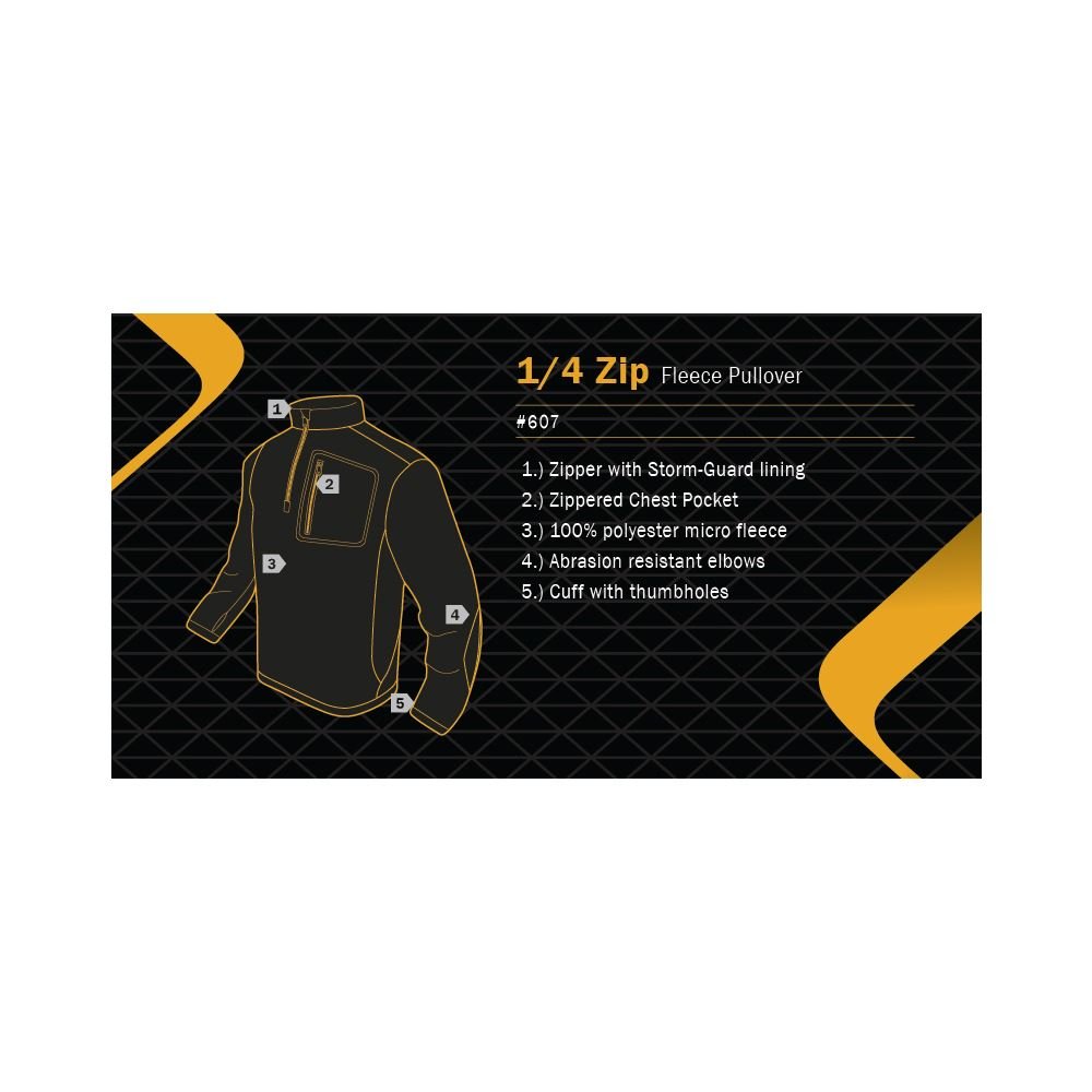 Condor Elite 607-002-XL Quarter Zip Pullover BLACK, XL
