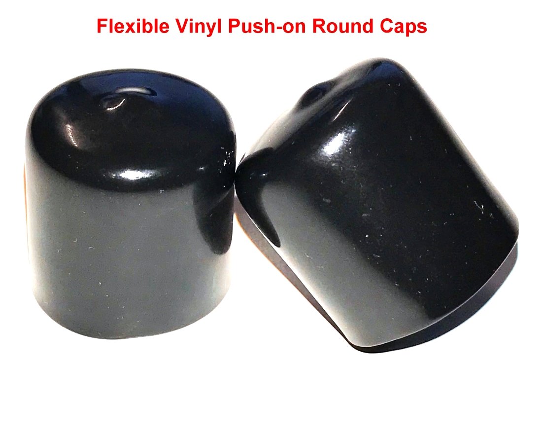 SBDs (Pack of 10) Genuine CAPLUGS USA Make 1-1/2" Round Flexible Vinyl Push-On Black End Caps | Bolt Wire Screw Thread Protector Safety Cover Plugs 1 1/2 x 1 inch Tall |