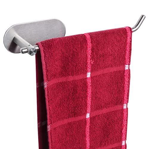 TocTen Hand Towel Holder/Towel Ring, No Drilling Stick on Wall Hand Towel Bar, SUS 304 Stainless Steel Hand Towel Rod, Strong Self Adhesive Hand Towel Rack/Hanger for Bathroom Kitchen (Brushed Nickel)