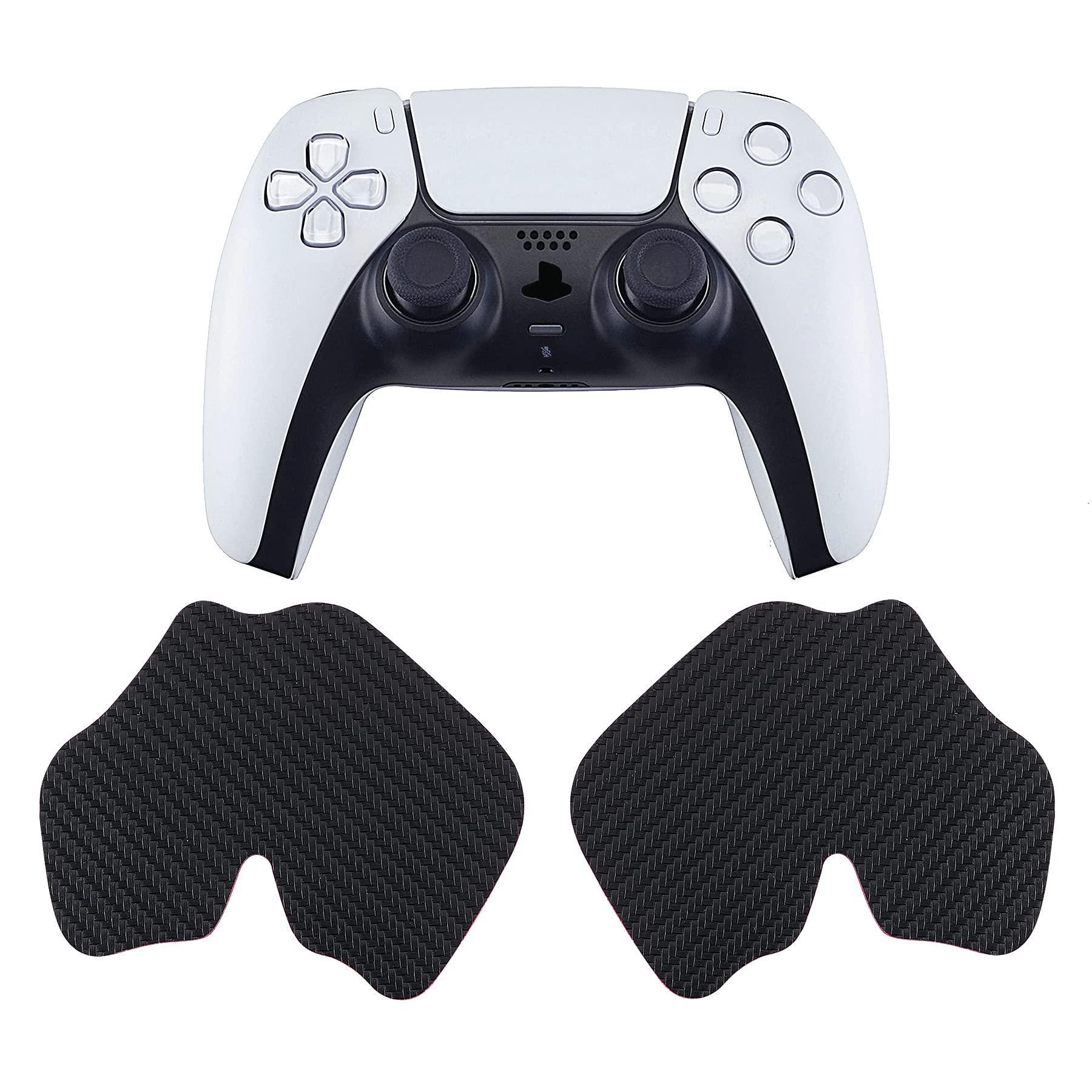 eXtremeRate PlayVital Anti-Skid Sweat-Absorbent Controller Grip for ps5 Controller, Professional Textured Soft Rubber Pads Handle Grips for ps5 Controller - Carbon Fiber