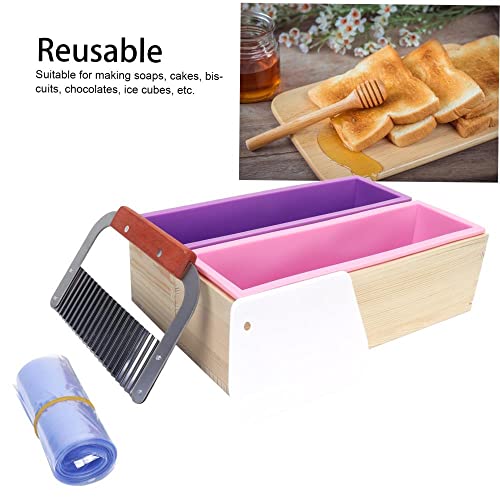 Complete Soap Making Supplies Set - Silicone Soap Mold Kit with Rectangular & Wave Cutters Plastic Mold and Soap Making Tools - DIY Soap Making Kit