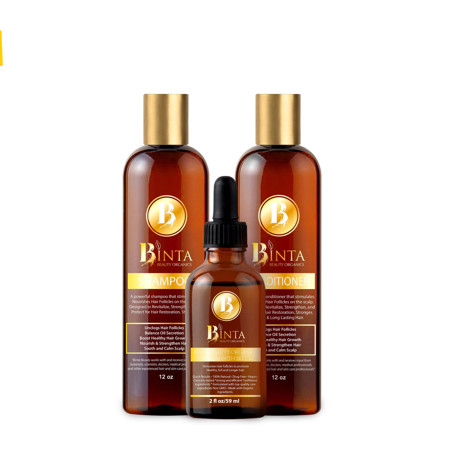 Package Deal : Shampoo, Conditioner and 2oz Hair Growth Serum Bottle