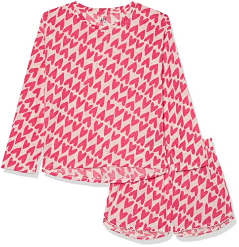 GAP Girls Long Sleeve Pajama Set HEARTS 8