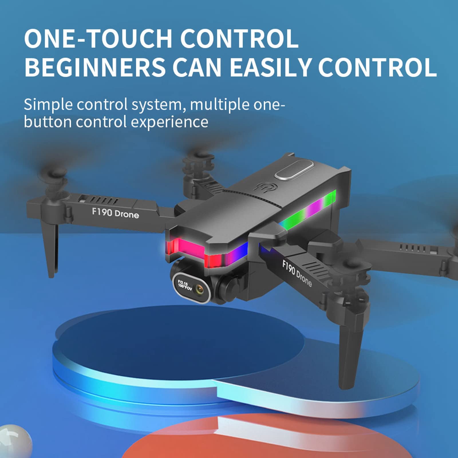 Dual 4K HD FPV Camera Foldable Remote Control Drone for Adults Beginners Kids - 2.4G WiFi Speed Adjustment Altitude Hold Headless Mode One Key Start Speed Mini RC Quadcopter Toys (Black)