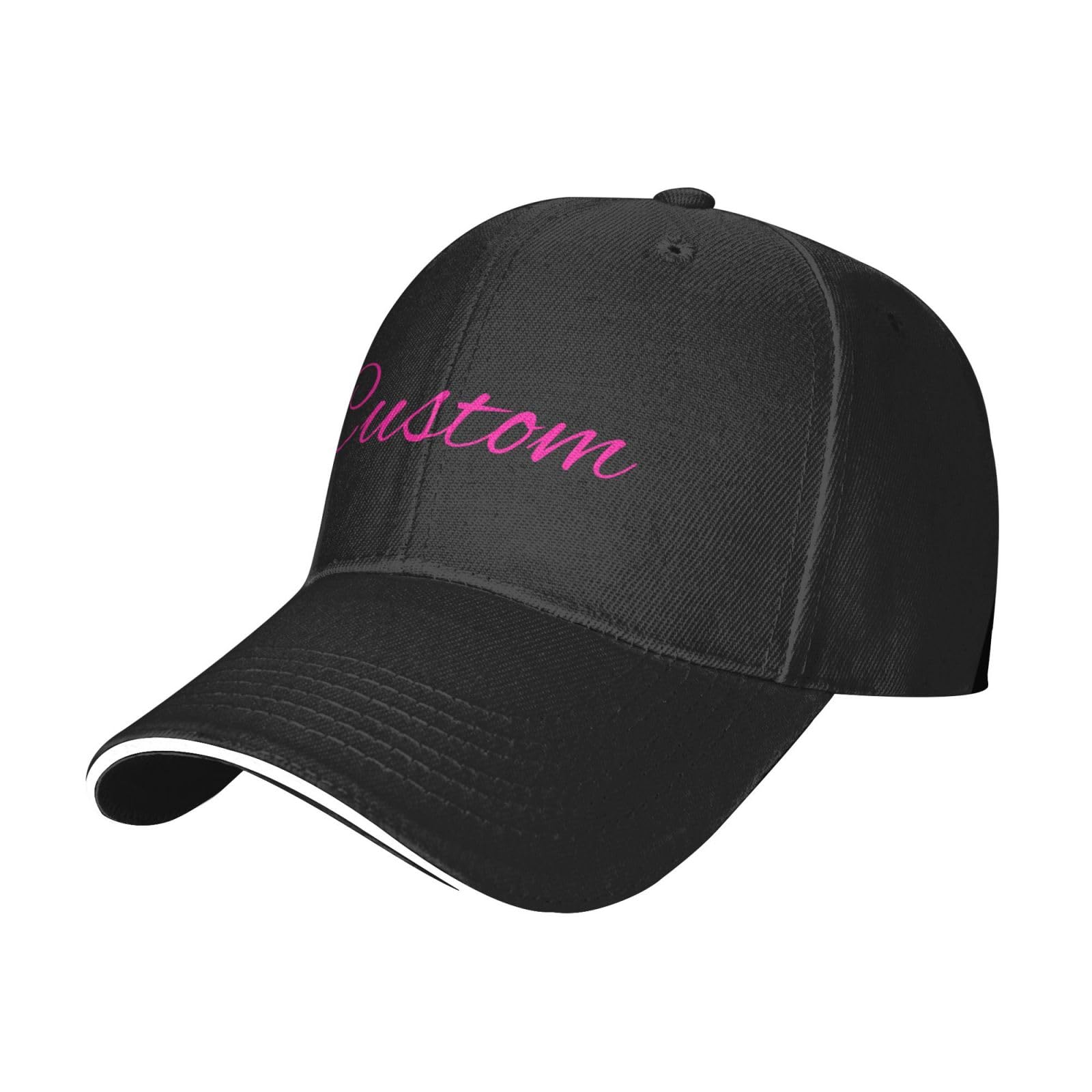Generic Custom Baseball Cap Personalized Baseball Cap Custom Baseball Hat with Text Logo Design Your Own Custom Hats for Men Women Black