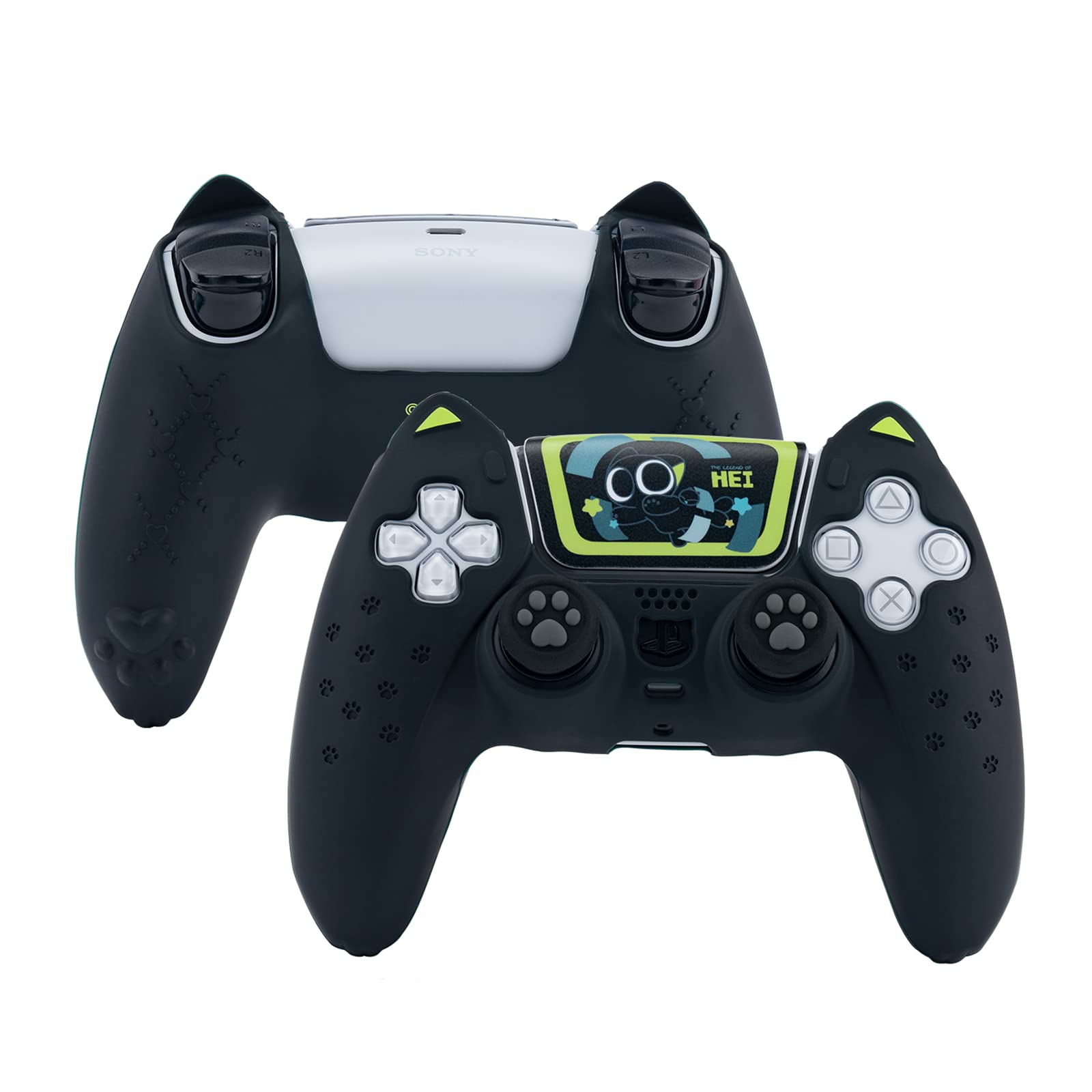 GeekShare Cute PS5 Controller Skin Anti-Slip Silicone Skin Protective Cover Case for PlayStation 5 DualSense Wireless Controller - The HEI Series