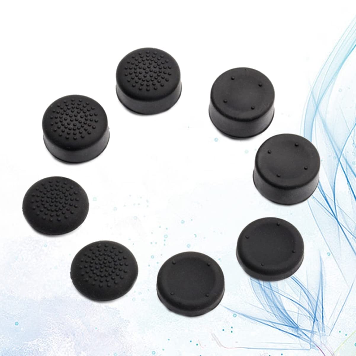 Healifty 8pcs Conter Height Caps Gamepad Case Non Enhanced Stick Accessory for Silicone Grips Raised Men Covers Thumb Joystick Women Grip Cover Replacement Cap Black Slip