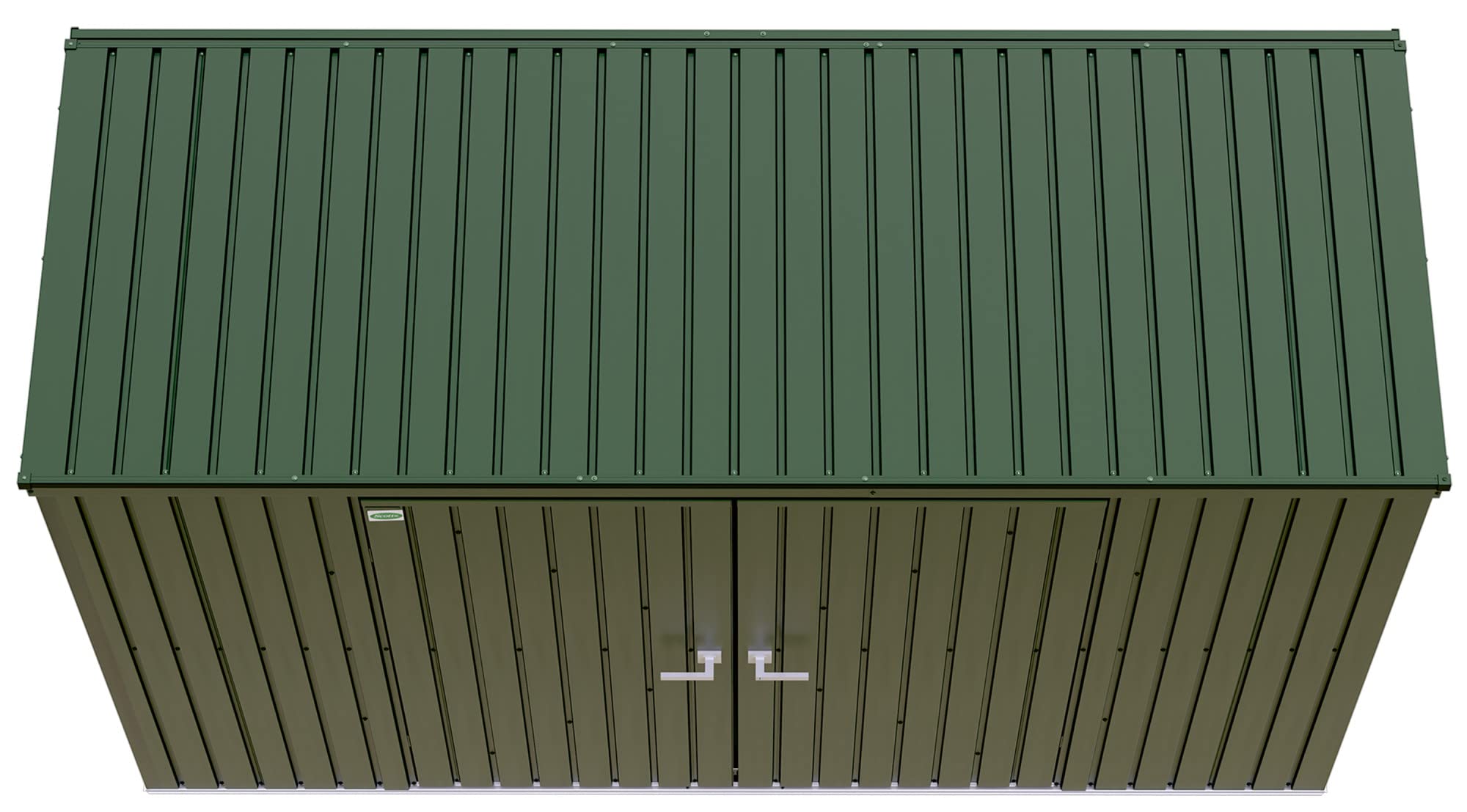 Scotts 10' x 4' Garden Storage Shed Outdoor Lockable Water-Resistant Steel Building with Tool Hanger and Pent Roof, Green