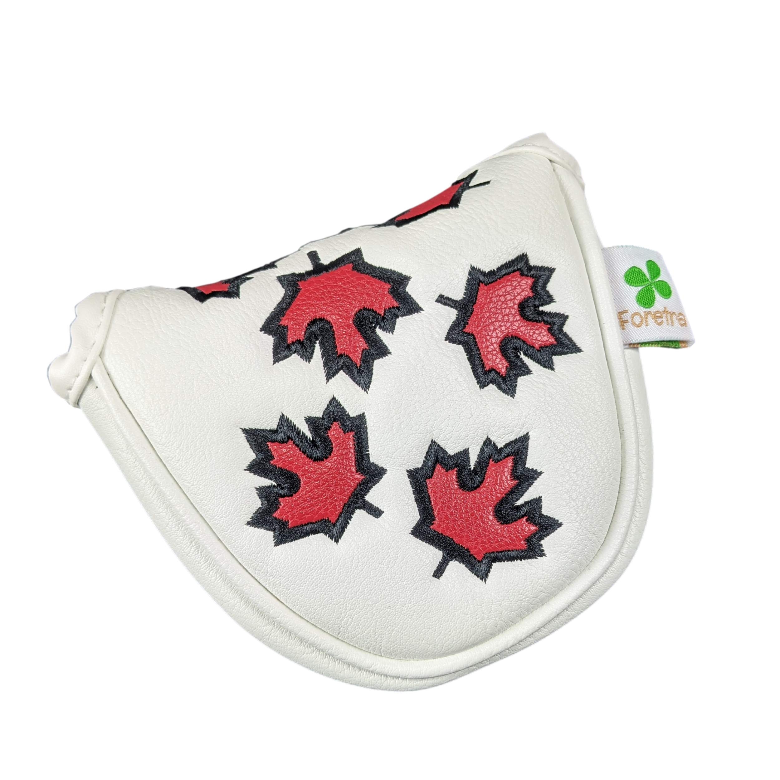 Foretra β Canada Maple Leaf - Golf Putter Headcover Quality PU Leather Magnetic Closure for Mallet Style Putters Scotty Cameron Odyssey Taylormade Ping