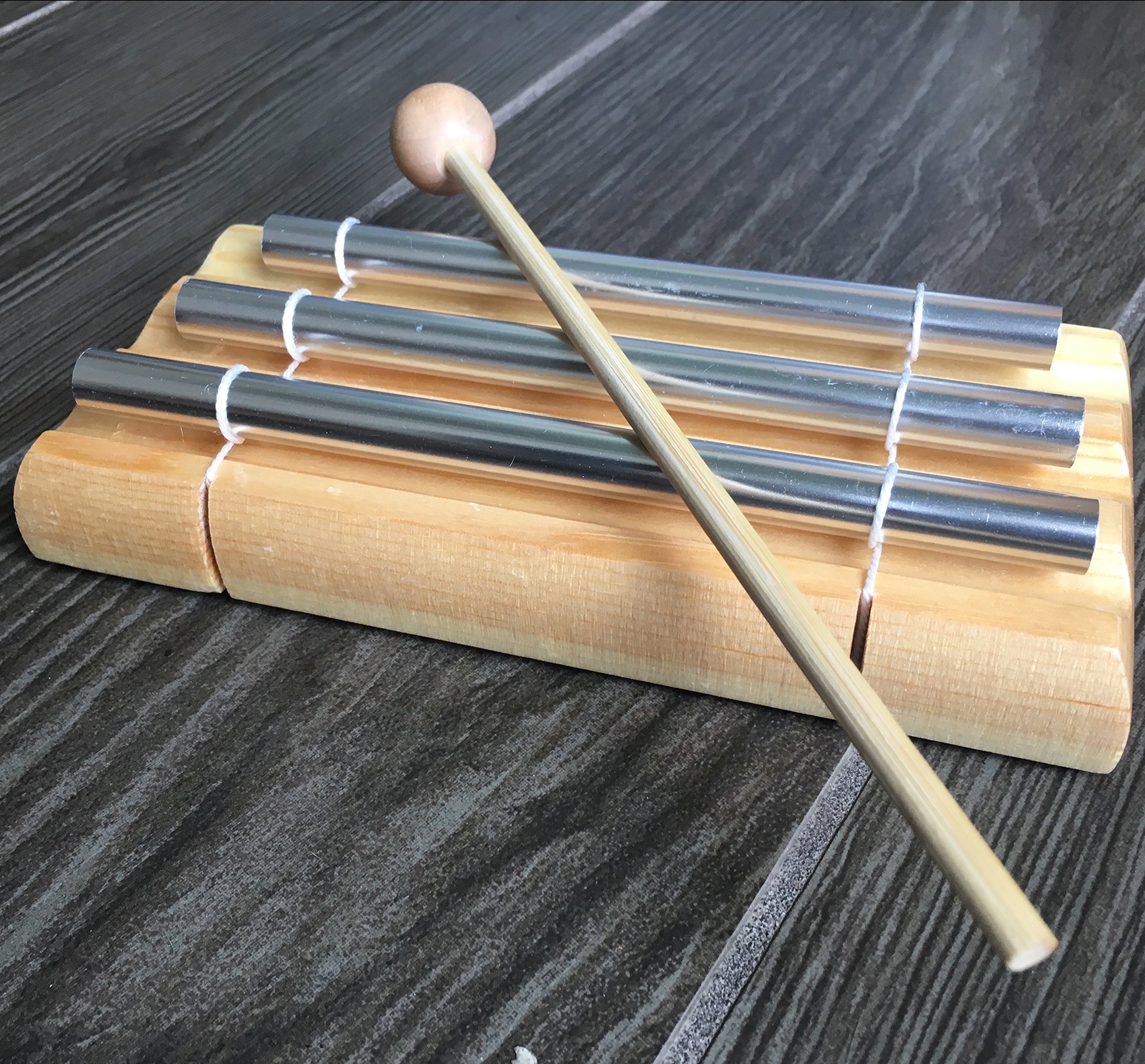 Wearika Percussion Trio Chime - Solo Percussion Instrument, Meditation Bell for Yoga, Musical Instruments for Children, Responsive Classroom Bell, Three Tone Chime, Hand Chime, Handheld Bar Chime