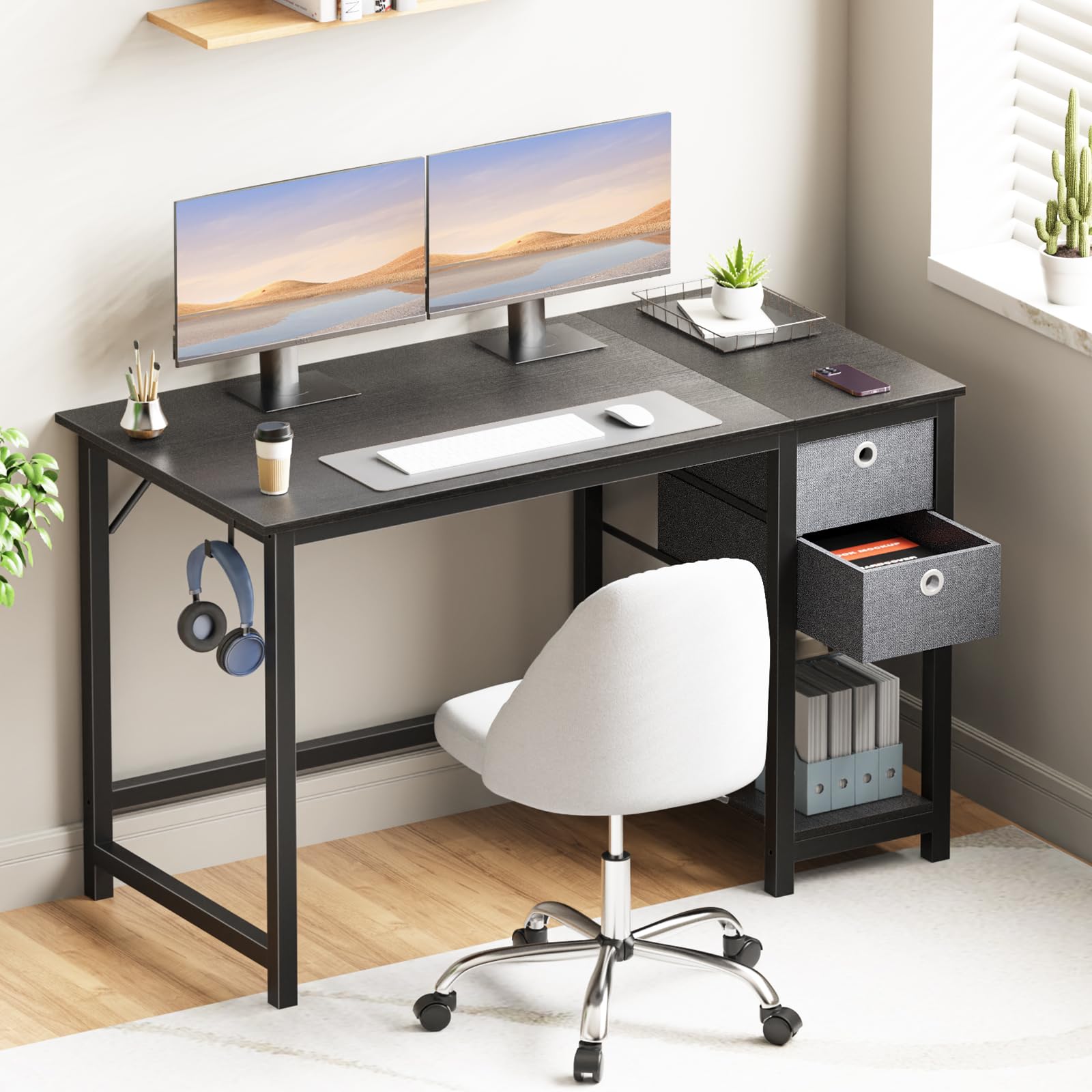 DUMOS Home Office Computer Desk, 40 Inch, Black