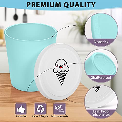 TTUBBIEZ Ice Cream Containers (2 Pack - 1 Quart Each), Ice Cream Containers for Homemade Ice Cream, Ice Cream Storage Containers for Freezer, 1 Quart Freezer Containers for Ice Cream Storage - Mint Chip