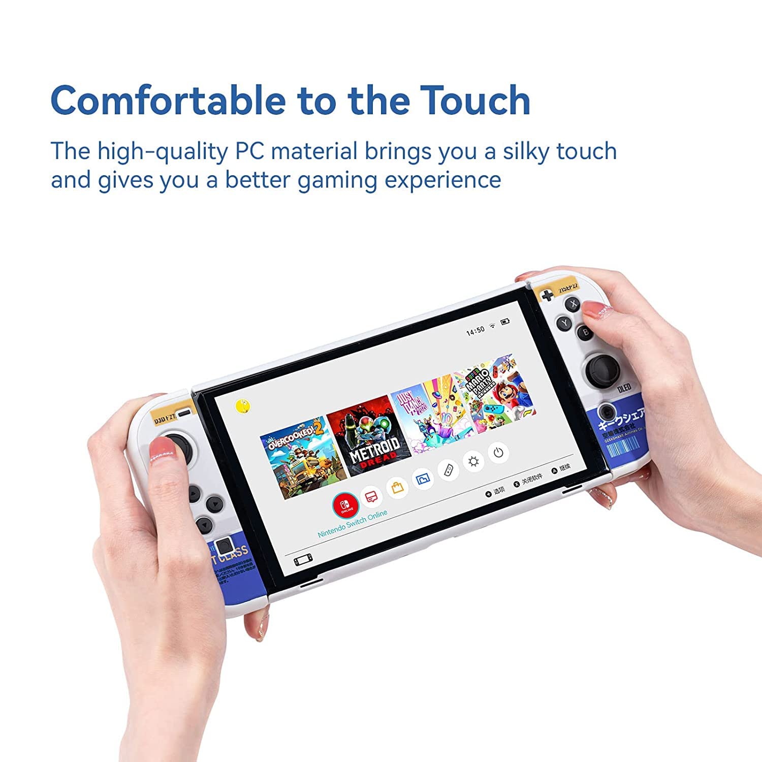GeekShare Protective Case Slim Cover Case Compatible with Nintendo Switch OLED and Joy-Con - Shock-Absorption and Anti-Scratch - Welcome Aboard