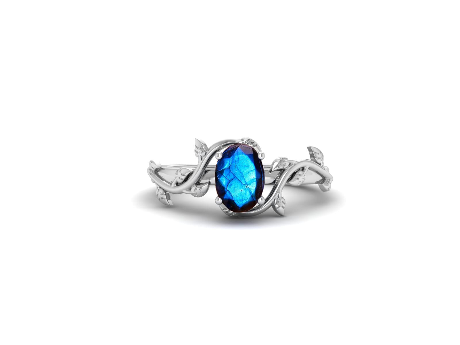 Foreverblings 925 sterling silver labradorite ring leaf style wedding ring, Engagement Ring, Promise Ring, statement ring Gift For Her promise ring (9)