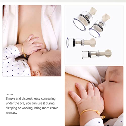 SUPVOX 4PCS Nipple Sucker Inverted Nipples Corrector Women Breast Suction Cup for Flat Nipples Breastfeeding Female Supplies