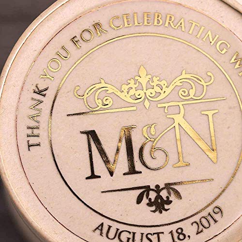 Gold Wedding Stickers, Semi Transparent Labels, Rose Gold Favor Stickers, Personalized Stickers, Foil Envelope Seals, Wedding Labels