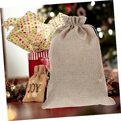 COHEALI Drawstring Bags Small 10Pcs gift bag Drawstring Bags For Gifts Large Drawstring Bags Drawstring Bags Bulk Convenient Bags Christmas rope comb cloth bag 35c Cotton linen