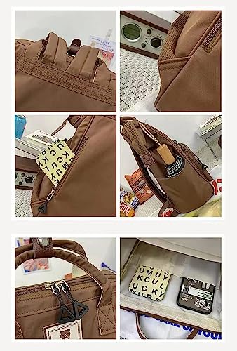KAOBIO Cute Aesthetic Backpack Large Preppy Bookbags Light Academia Travel Daypack Laptop College Backpack For Women (Sage Green,One Size)