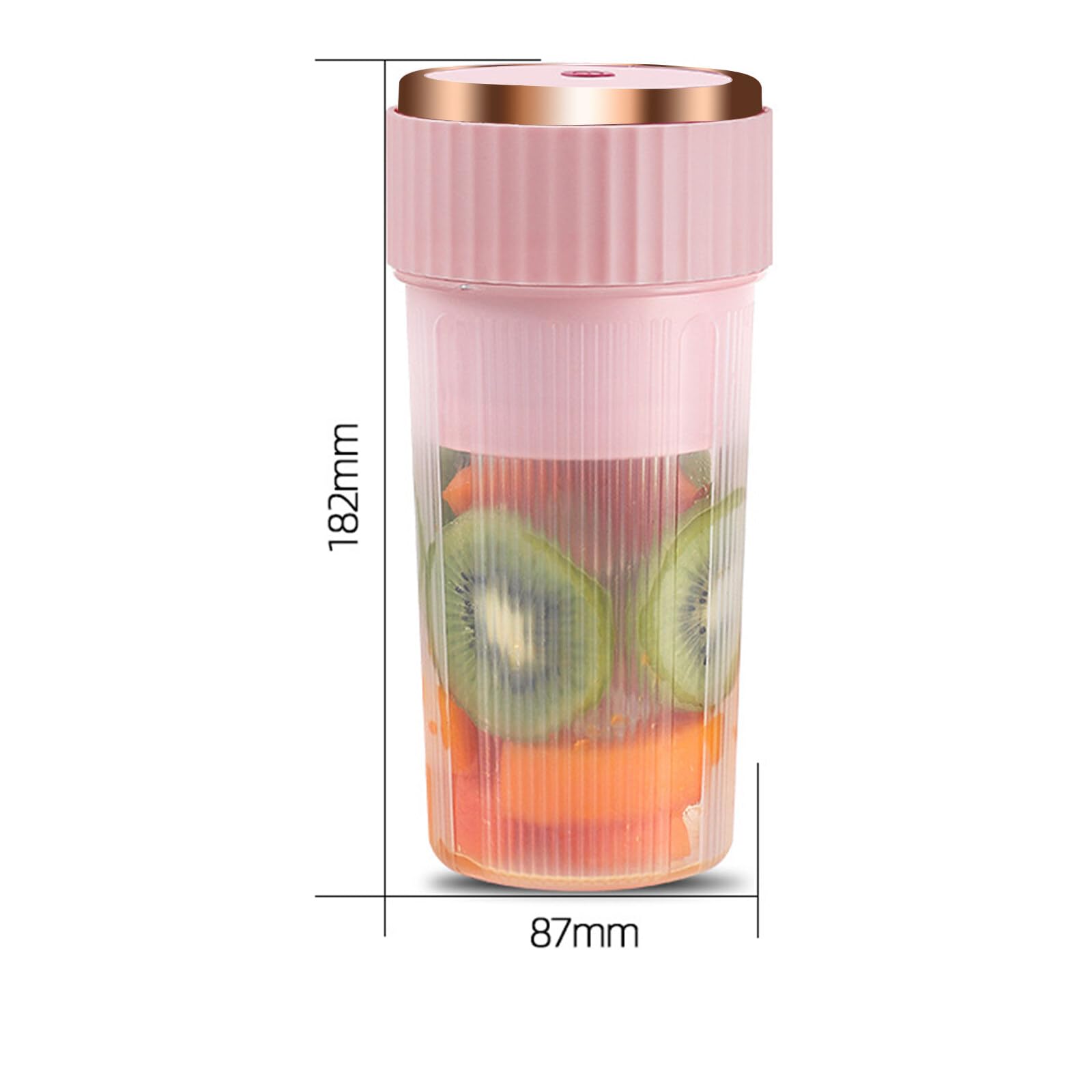 SH-RuiDu Portable Blender, 450ml Personal Size USB Rechargeable Mini Blender Fruit Juicer with 6 Strong Cutting Power Blades for Shakes and Smoothies, Portable Juicer for Home Office Travel Sports