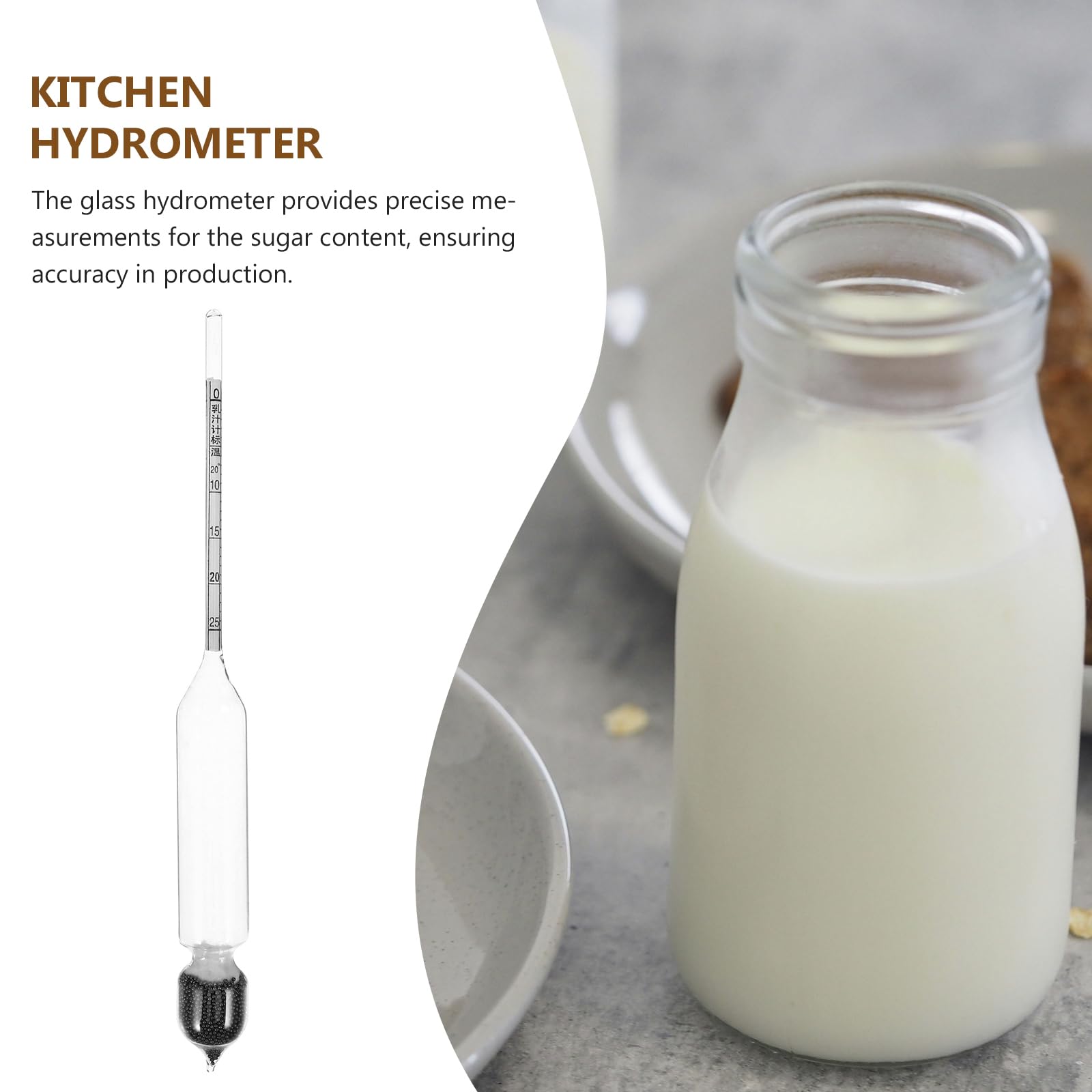 Luxshiny Lactometer Milk Lactometer Hydrometer Milk Density Tool Syrup Hydrometer Test Measurement Tools Dairy Industry Milk Quality