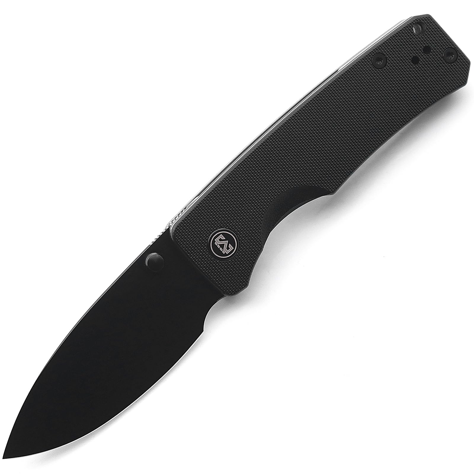 Miguron Knives M Pelora Pocket Folding Knife,3.18" Black PVD14C28N Blade Black G10 Handle With Titanium Pocket Clip,Camping Hiking Knife MGR-804BK