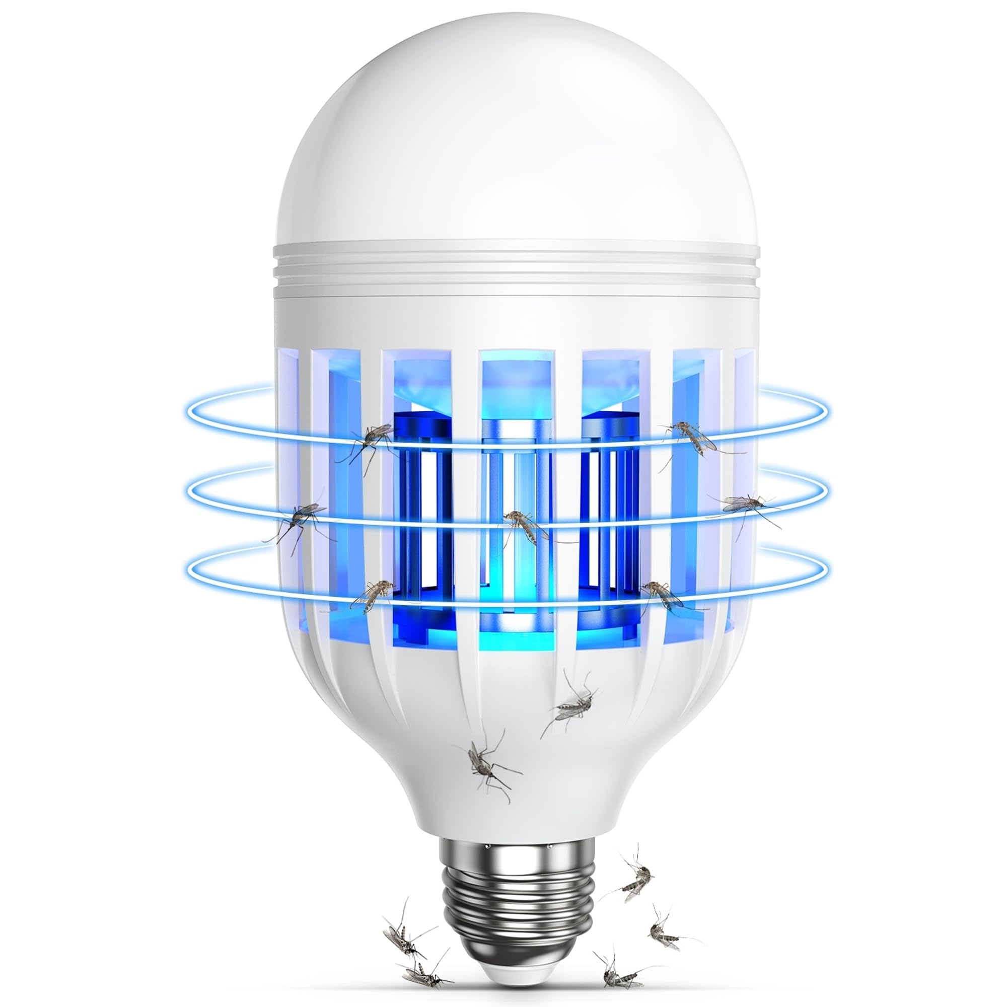 Forhimn Bug Zapper Light Bulb, 2 in 1 Mosquitoes Killer Lamp Led Electronic Insect & Fly Killer, Porch Light for Entryway, Doorway, Corridor, Balcony and Patio (White)