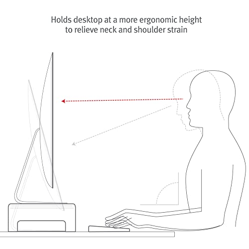 Twelve South Curve Riser Monitor Stand | Ergonomic Desktop Stand with Storage Shelf for iMac and Displays, Matte White