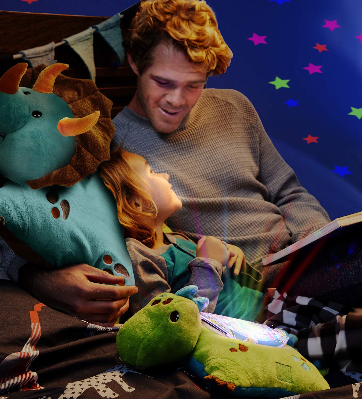 Pillow Pets Sleeptime Lites Green Dinosaur Stuffed Animal Plush Night Light
