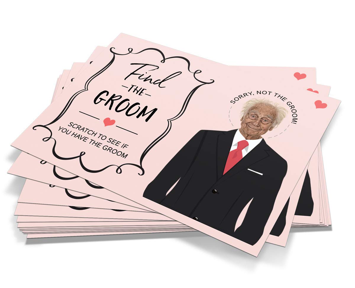 Printed Party Bridal Shower Games β Find The Groom Scratch Off Raffle, Fun Wedding Shower Game, 30 Cards and Stickers