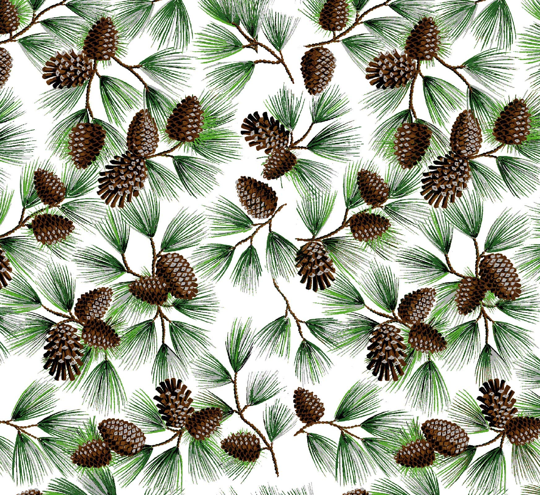 Pinecones with Glitter Cotton Fabric by The Yard