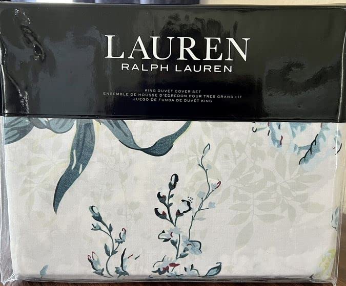 Lauren Ralph Lauren Eden Botanical 3 Pc Full Queen Duvet Cover Set 100% Cotton (Queen (U.S. Standard))