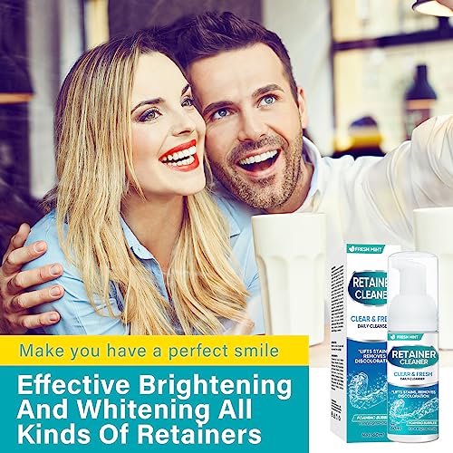 Retainer Cleaner Foam, Aligner Cleaner Spray, Denture Whitener Toothpaste & Braces Cleaning Set
