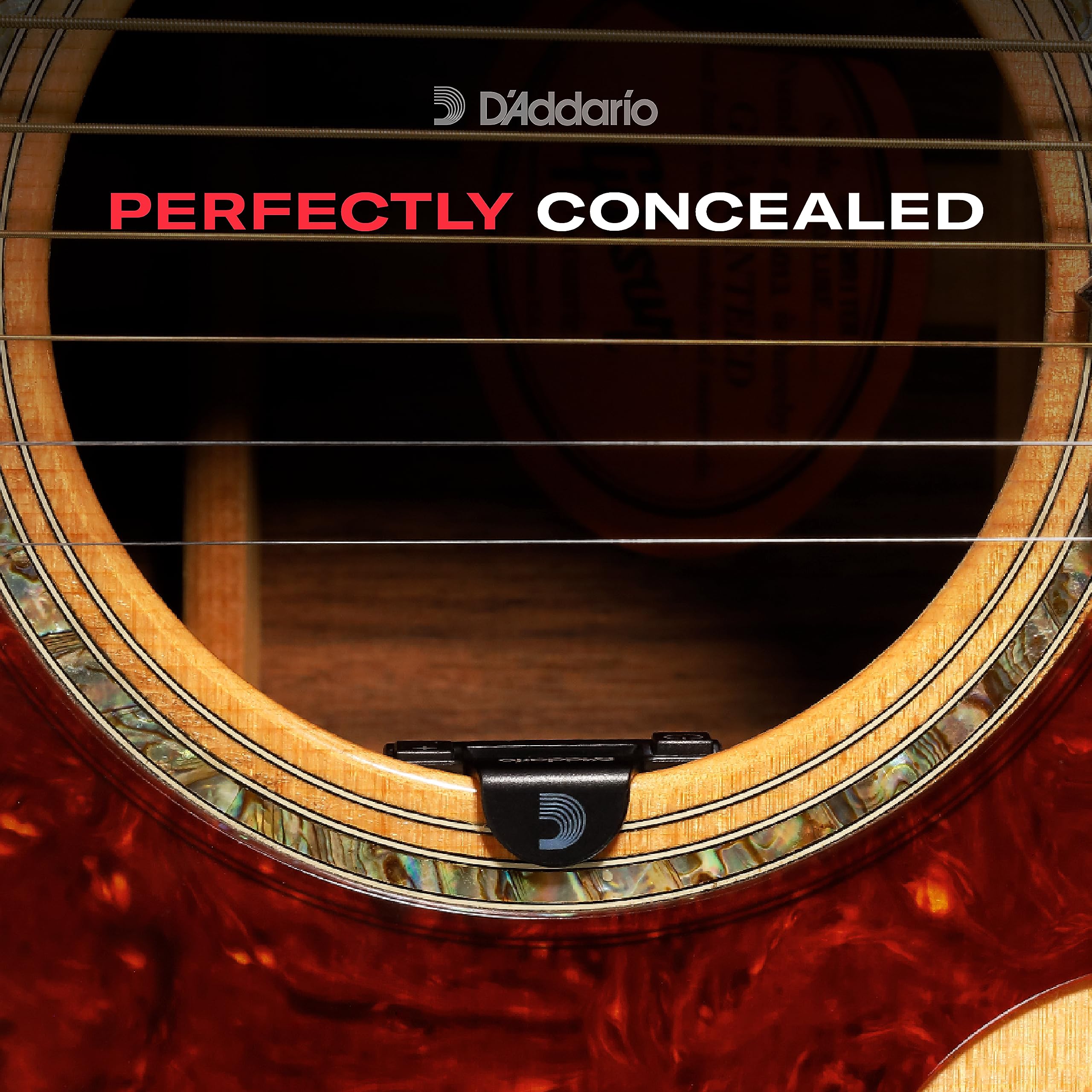 D'Addario Accessories Ukulele Tuner - Ukulele Sound Hole Tuner - Digital Tuner - Non Marring Sound Hole Clip - Full Color Display - Quick & Accurate Tuning