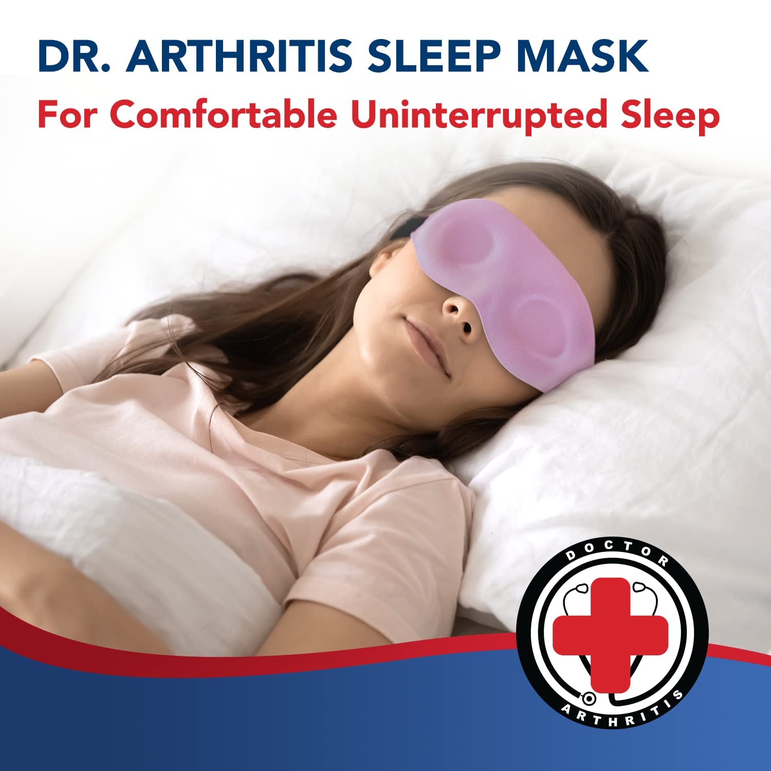 Dr. Arthritis Doctor Developed Copper Wrist Brace BUNDLE WITH Doctor Developed Pink Sleep Eye Mask, Sleeping Masks for Women & Men