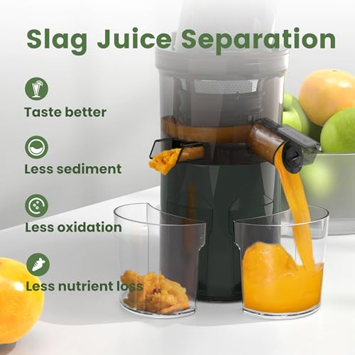 Cold Press Juicer, Juicer Machines with High Juice Yield,Easy to use Juice Extractor Maker For Full-Bodied Fruit & Veg Juice