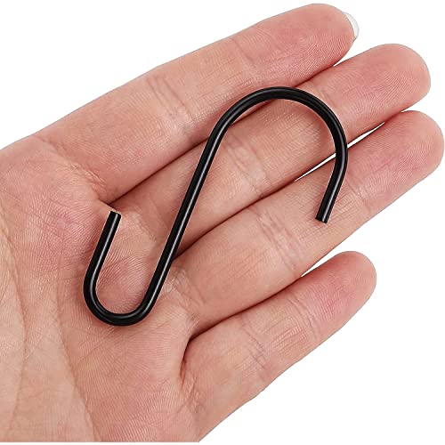 Liphontcta ALTKOL S Hooks for Hanging, 15-Pack S Shaped Hook Heavy Duty Hanging Hooks for Pots, Pans, Plants, Bags, Cups, Clothes, 2.4 Inch Metal (Black)