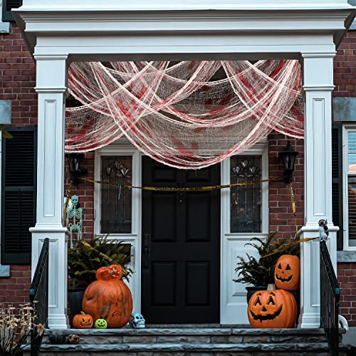 Moon Boat 364β x 30β Halloween Cheesecloth Decorations Creepy Cloth + Spider Web - Hallowmas Haunted House Indoor Outdoor Party Decor