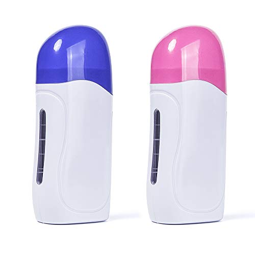 Portable Wax Warmer for Hair Removal Wax Roller Machine, Electric Depilatory Roll On Wax Heater Home Waxing Machine for Travel & At-home Waxing & SPA, blue