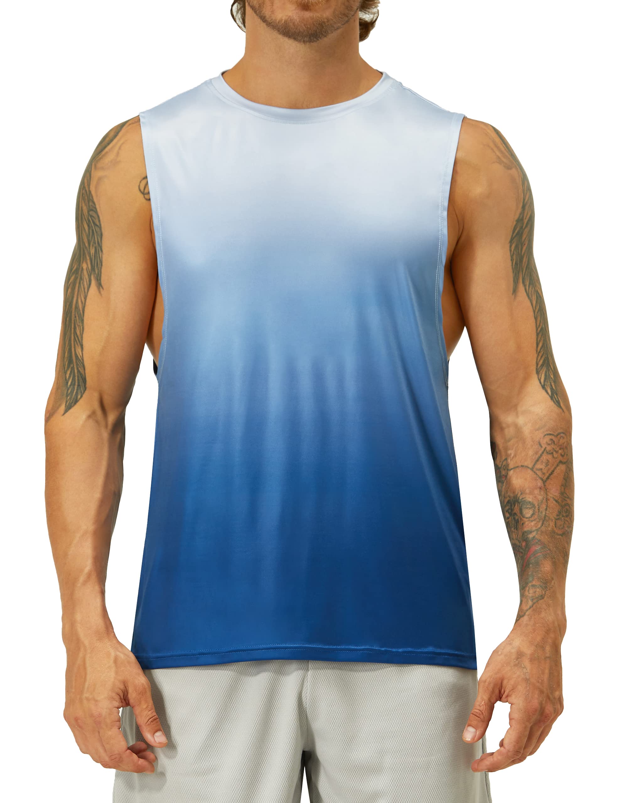 EZRUN Men's Tank Tops Swim Beach Sleeveless Shirt Quick Dry Gym Workout Stringer Muscle Tshirts Big and Tall