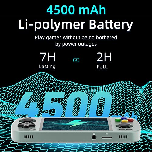 RG405M Retro Handheld Game Console , Aluminum Alloy CNC Android 12 System 4.0 Inch IPS Touch Screen with 128G TF Card 3172 Games Compatible with 5G WiFi and Bluetooth 5.0 (Gray)