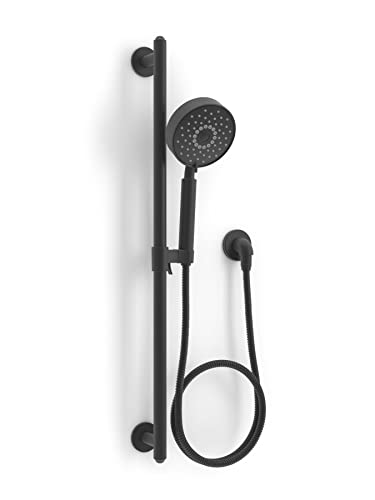 KOHLER 22172-BL Purist Stillness Wall-Mount Supply Elbow with Check Valve for Handshower Hose, Handheld Shower Elbow, Matte Black