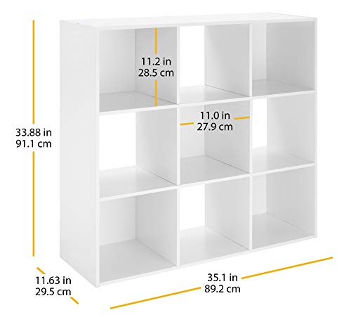 Whitmor 9 Cube Wood Storage Organizer - White (6422-8859-WHT-BB)