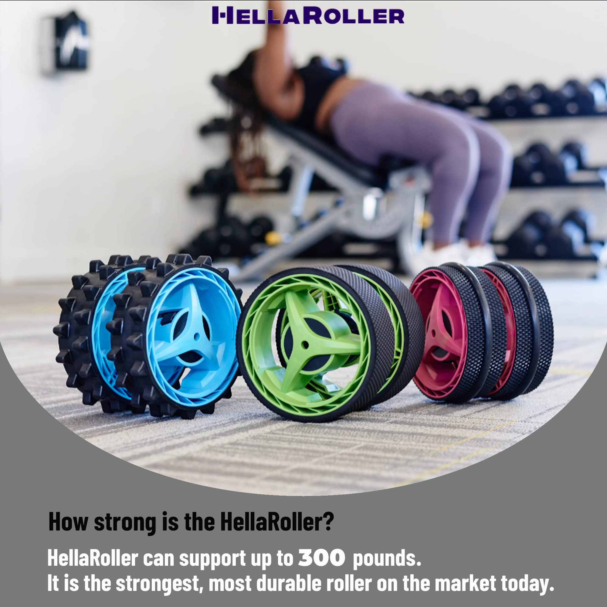 HellaRoller Back & Muscle Roller Wheel - Expandable Precision Wheels, Great for Back Pain Relief, Muscle Therapy & Deep Tissue Massage, Foam Roller Alternative (Ultimate Bundle of 3)
