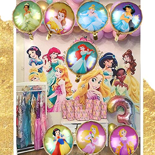 Disney Princess Balloons Bouquet ,Disney Princess Party Supplies Balloon Bouquet Decorations with 8 Princesses