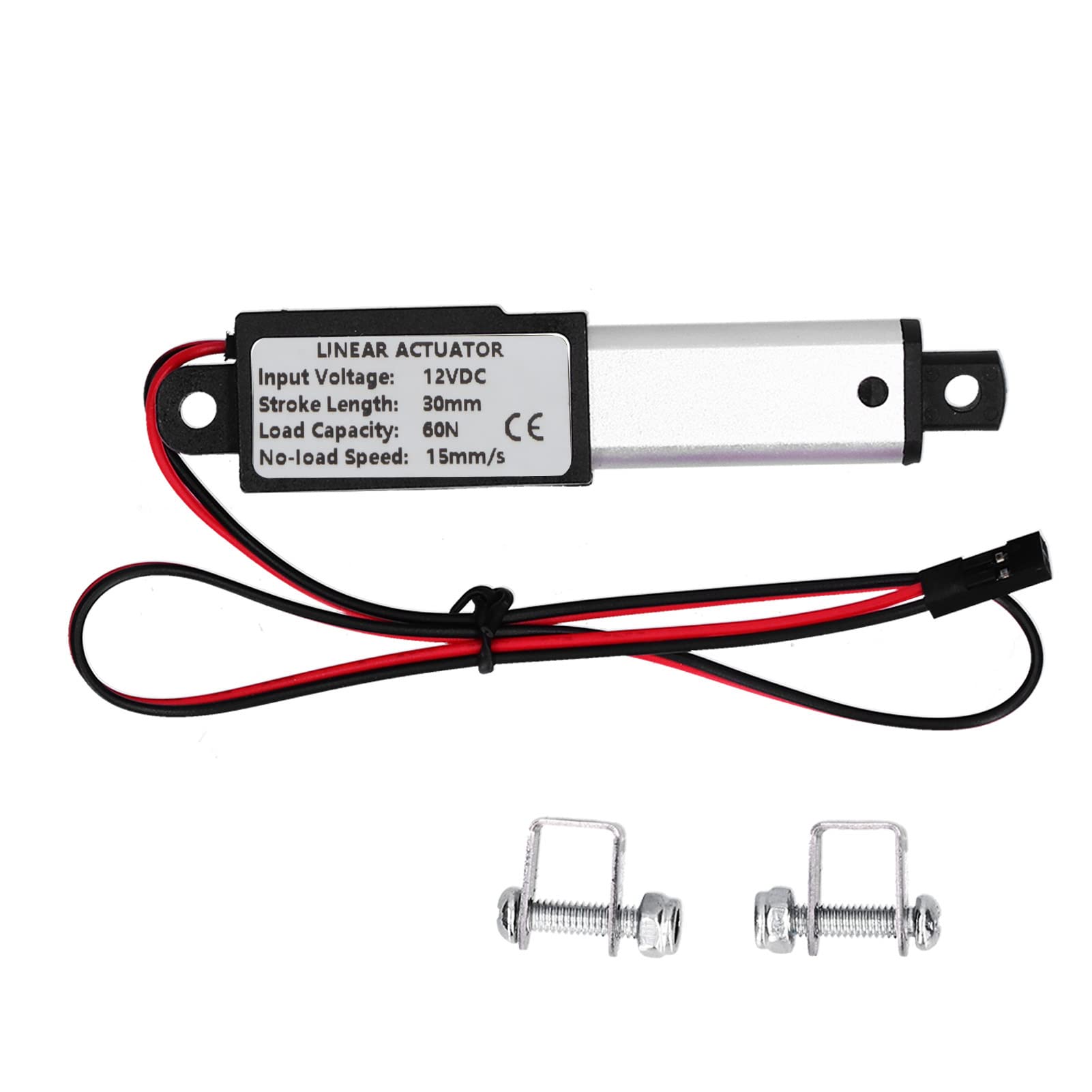 Mini Electric Linear Actuator, Aluminium Alloy Micro Linear Actuator, Waterproof Micro Small Motion DC12V 30mm Stroke for Robot DIY(Force 60N Speed 15mm/s)